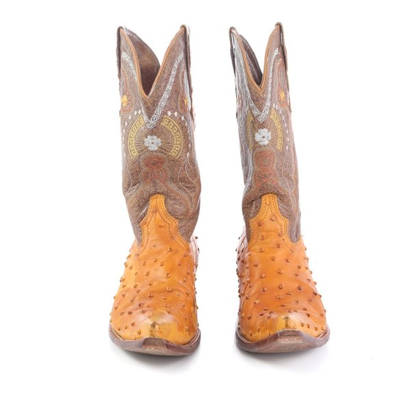 El General | Shoes | El General Exotic Ostrich Leather Cowboy Boots ...